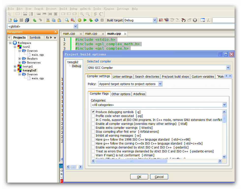 CodeBlocks中使用gsl函数库-CSDN博客