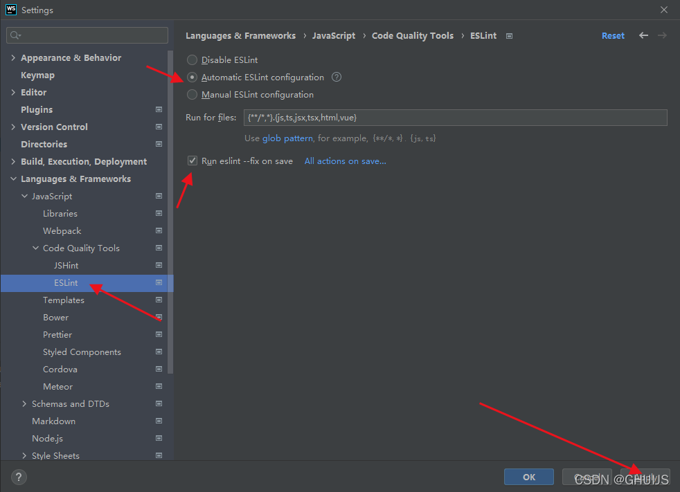 【WebStorm】设置eslint ctrl + s检测_webstorm设置eslint快捷修改快捷键-CSDN博客