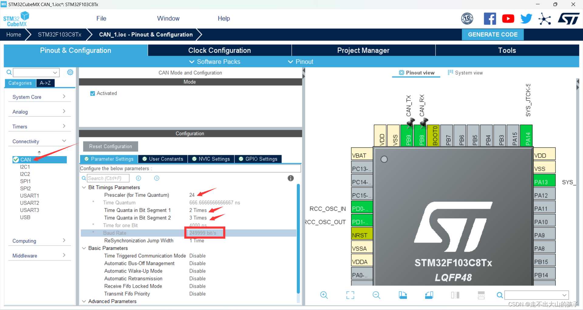 十八、STM32f103c8tx芯片（STM32CuBeMX的CAN配置）-CSDN博客
