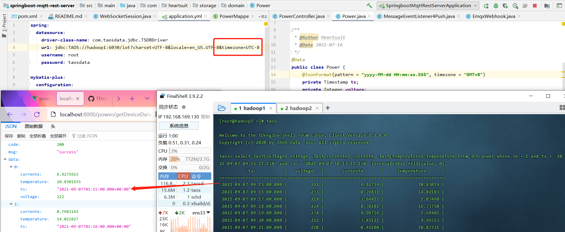 10-TDengine之SpringBoot读取的时间与数据库中存储的时间相差8小时_springboot插入tdengine时时间多了16个小时-CSDN博客