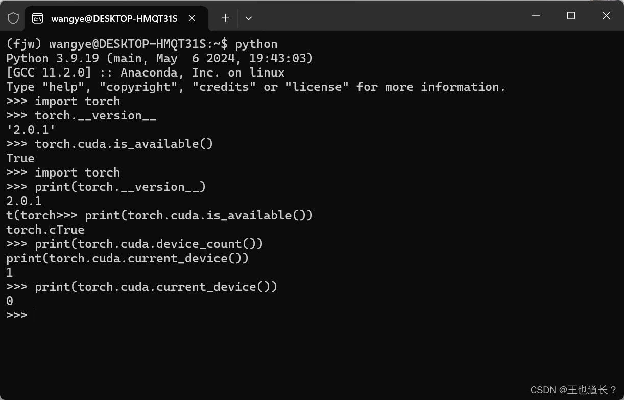WSL-Ubuntu的Anaconda安装及torch完整安装_ubuntu安装torch-CSDN博客