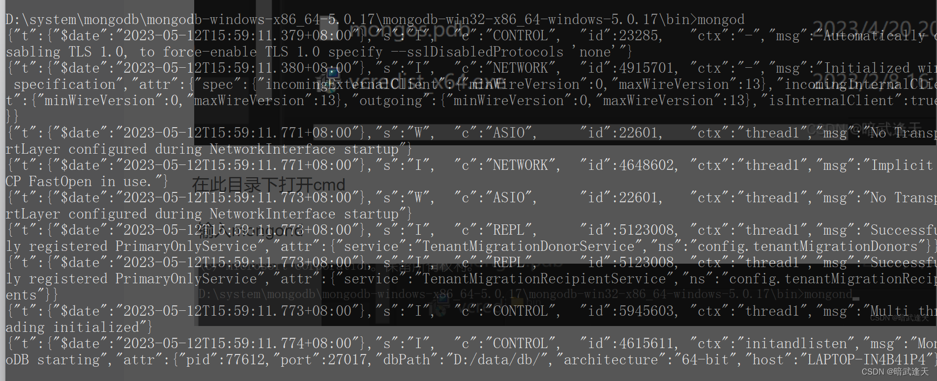 MongoDb简单使用_mongod -dbpath-CSDN博客