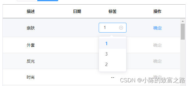 el-select在el-table中点击所在列显示，点击空白处隐藏_el-table select-CSDN博客
