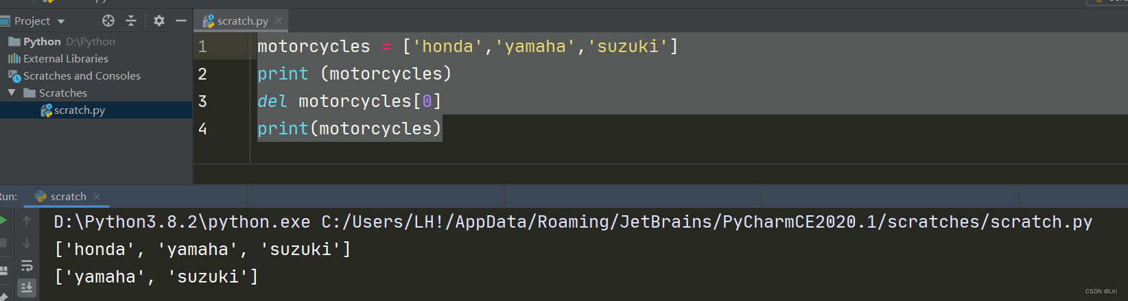 【Python中几种对列表元素删除操作del(),pop(),remove()的使用及区别】_python列表删除del和pop()区别-CSDN博客