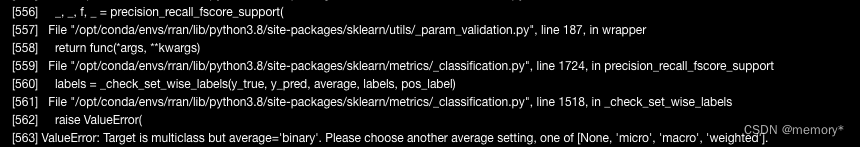ValueError: Target is multiclass but average=‘binary‘.Please choose another average setting ...