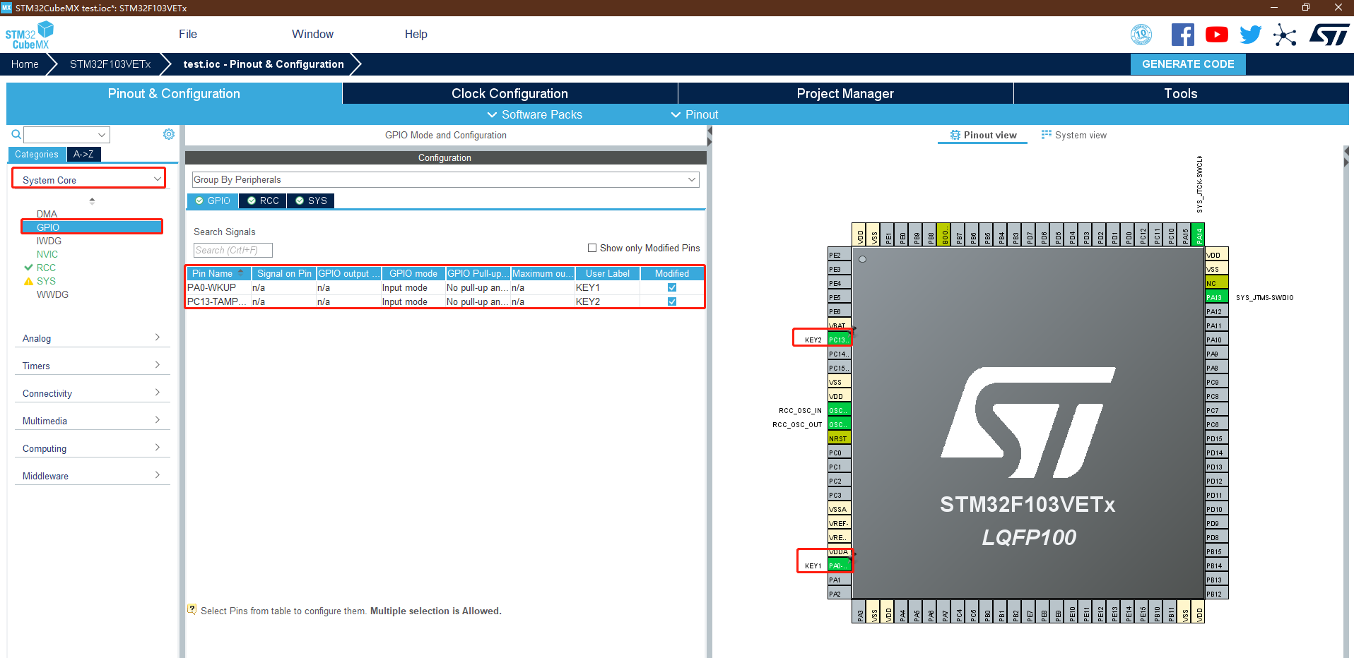 STM32CubeMX学习笔记（2）——GPIO接口使用_cubemx两个gpio口怎么定义-CSDN博客