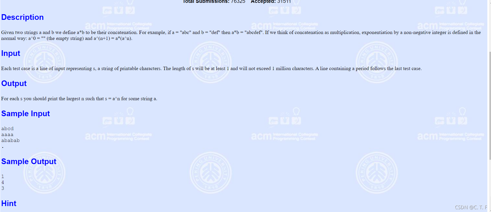 poj2406 kmp简单求字符串周期_kmp字符串poj-CSDN博客