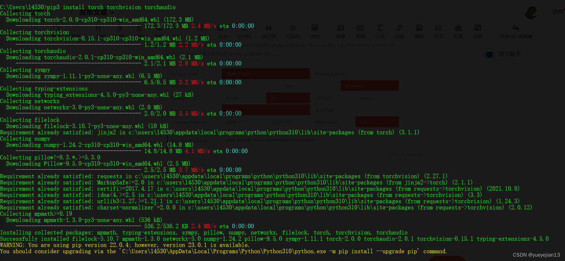 使用pip安装PyTorch并验证-CSDN博客