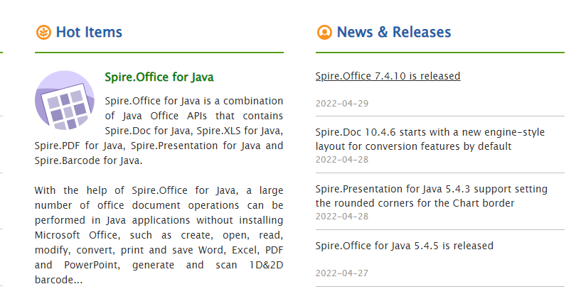 Spire.Office for Java 5.4.5 is released_spire.xls for java 无页数限制-CSDN博客