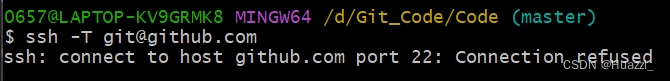 使用Git克隆Github上的项目到本地时，报错：ssh: connect to host github.com port 22: Connection refused_git ssh ...