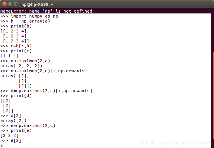 Python讲堂 np.newaxis 为 numpy.ndarray（多维数组）增加一个轴_python 加1轴-CSDN博客