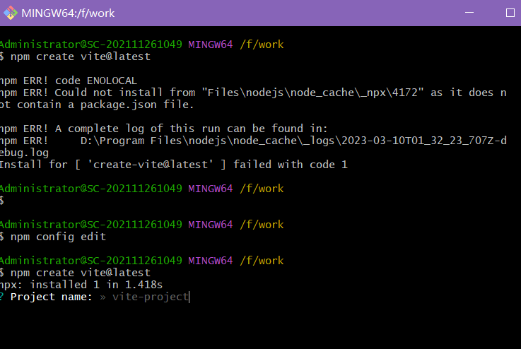 Could not install from “Files\nodejs\node_cache\_npx“ as it does not contain a package.json file ...