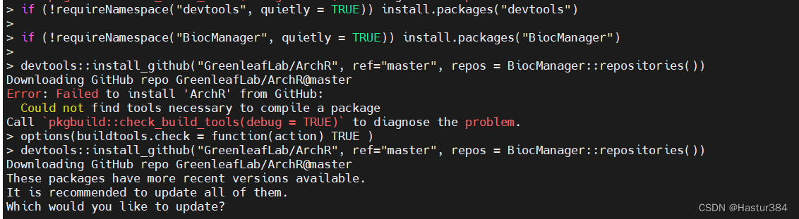 安装ArchR包出现的报错_could not find tools necessary to compile a packag-CSDN博客
