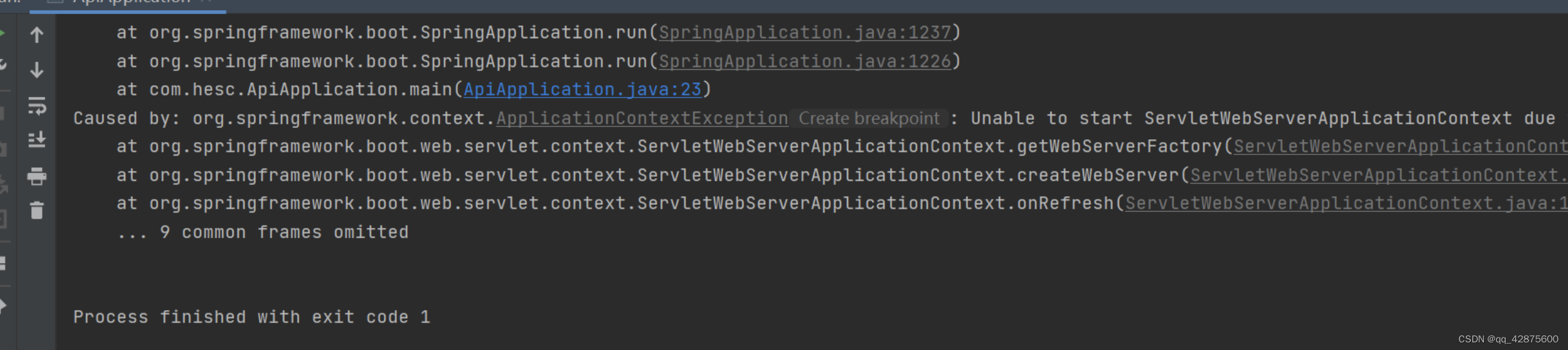 Unable to start web server； nested exception is org.springframework.context ...