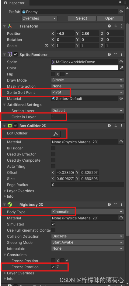 【Unity2D：C#Script】制作敌人_unity制作敌人-CSDN博客