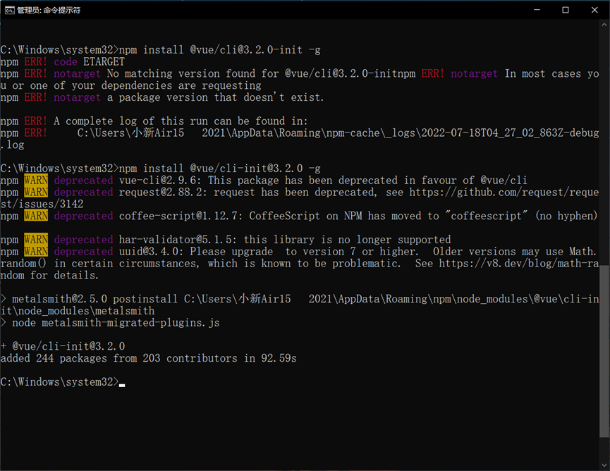 Npm安装vue Cli2版本和vue Cli3版本的脚手架（vuejs）npm Install Global Vue Cli 是安装 2783