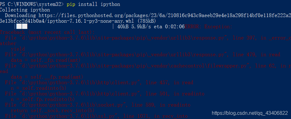 pip安装ipython大片红字报错解决办法_ipython安装出现红字-CSDN博客