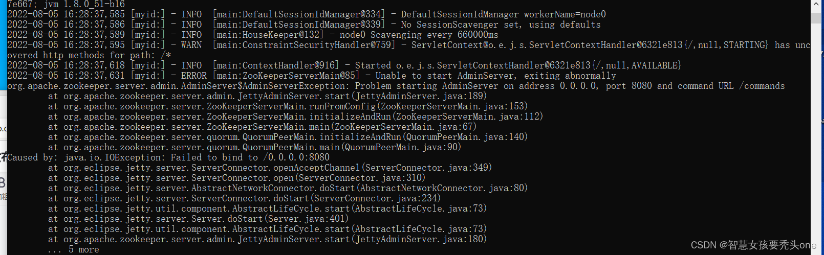 Windows下启动Zookeeper闪退 解决方案_unable to start adminserver, exiting abnormally-CSDN博客