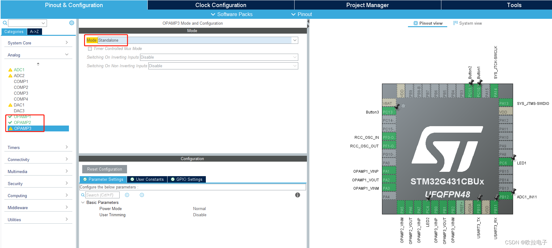 STM32G4 Simulink FOC开发实战--第八章：MCU内部OPAMP-电流采样_stm32 opamp-CSDN博客