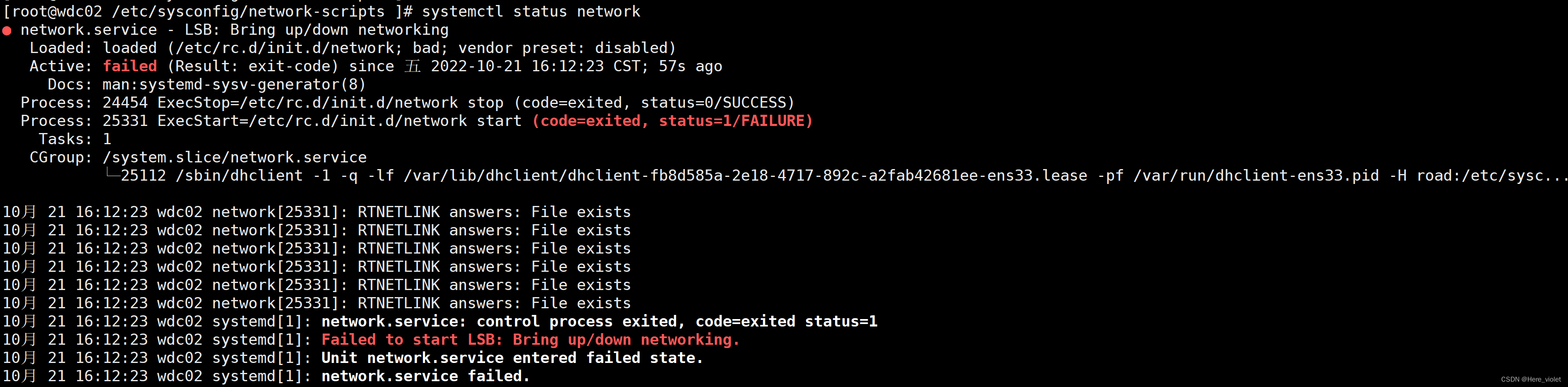 centos7.6 Failed to start LSB: Bring up/down networking一种可能的解决方法。-CSDN博客