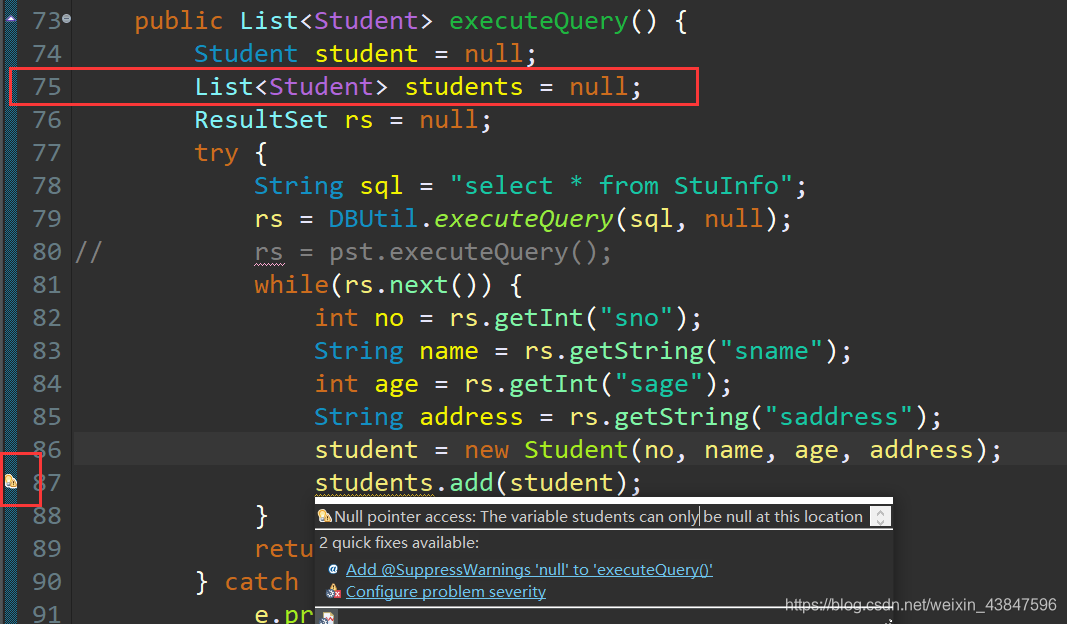 Null pointer access: The variable xxx can only be null at this location 解决方案-CSDN博客