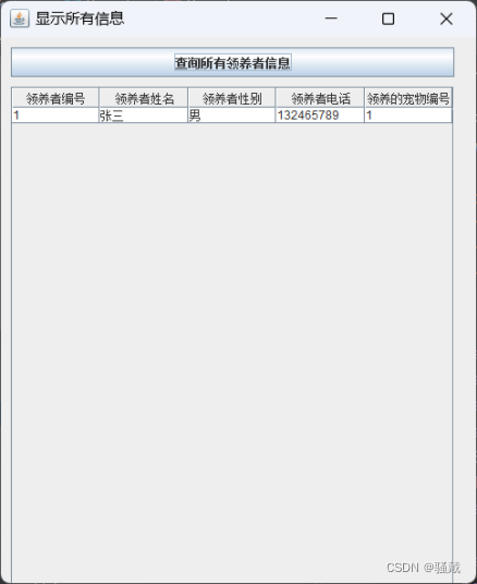 宠物领养系统【GUI/Swing+MySQL】（Java课设）_java gui mysql动物管理系统-CSDN博客