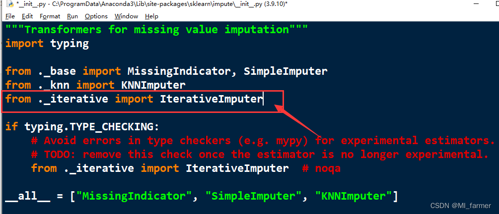 ImportError: cannot import name ‘IterativeImputer‘ from ‘sklearn.impute‘ 解决思路_importerror ...