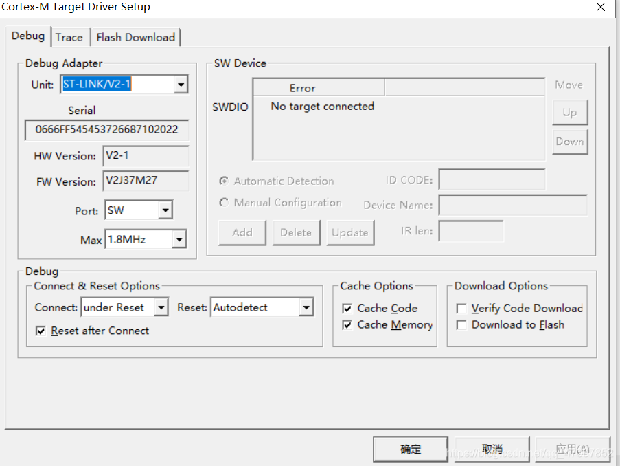 STM32 No target Connected_can not connect to target! if you're trying to con-CSDN博客
