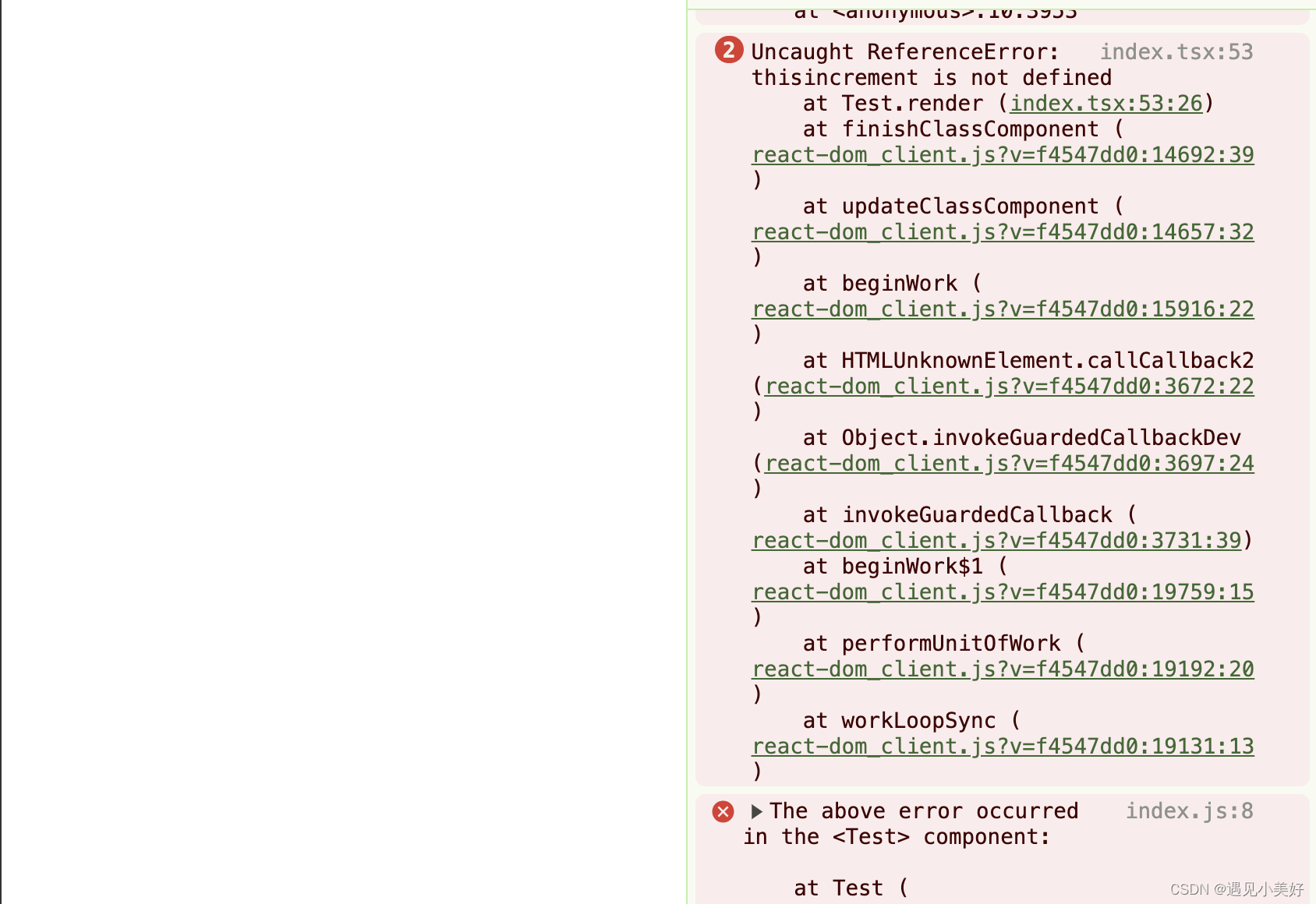 【React篇】组件错误边界处理（组件错误引起的页面白屏）_react 报错 导致白屏-CSDN博客