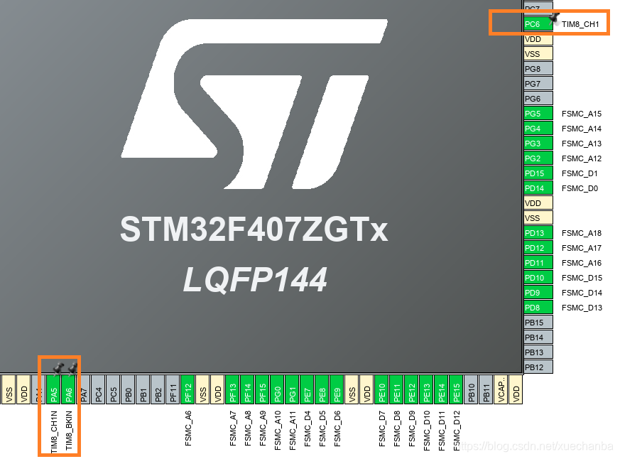 STM32F407配置STM32CubeMX通过高级定时器TIM8产生PWM互补输出（带死区和刹车）实验_stm32cubemx高级定时器互补刹车配置后卡死-CSDN博客