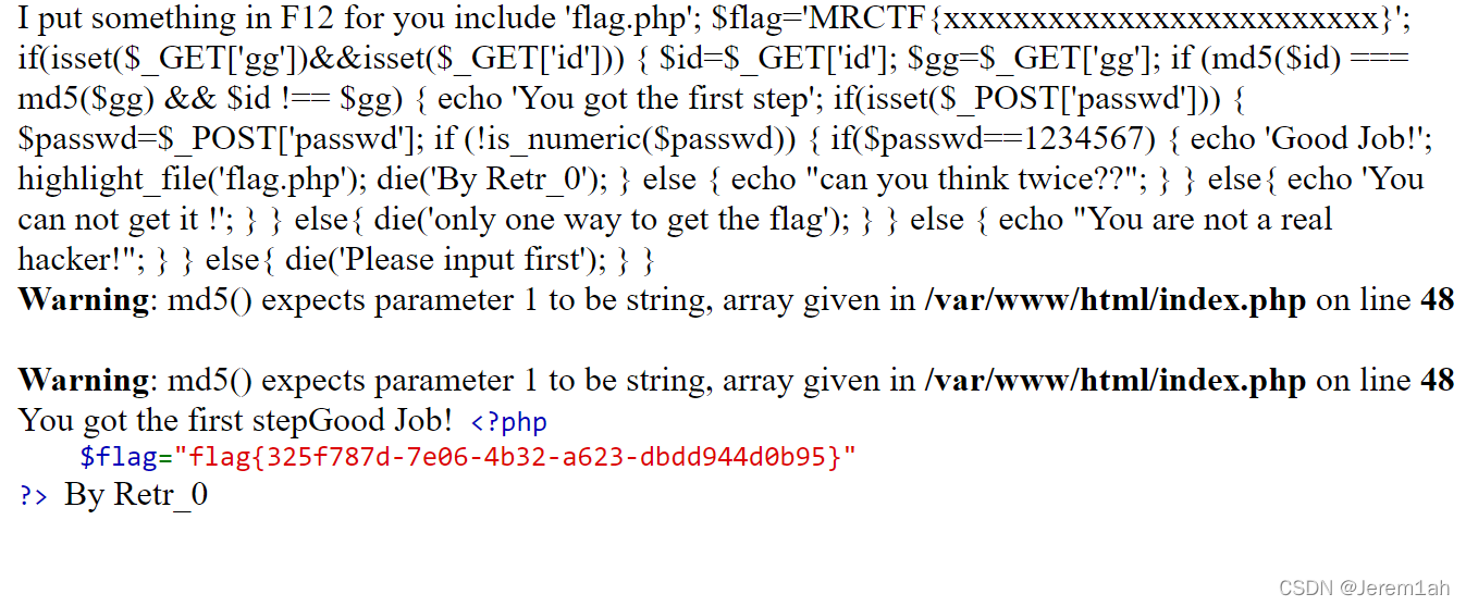 题目-[MRCTF2020]Ez_bypass-CSDN博客