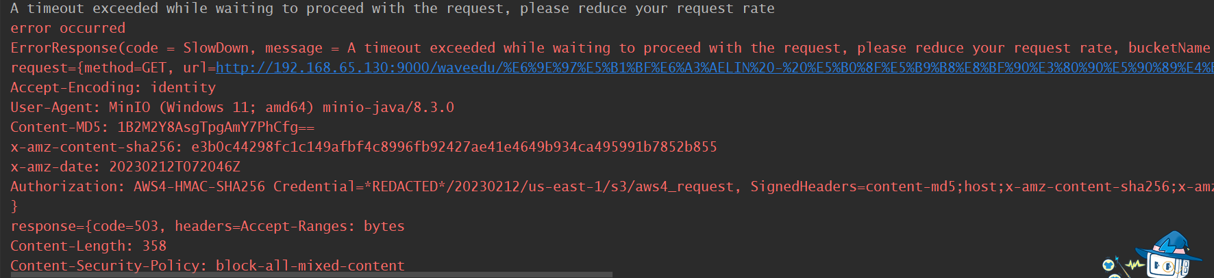 A timeout exceeded while waiting to proceed with the request, please reduce your request rate【已 ...