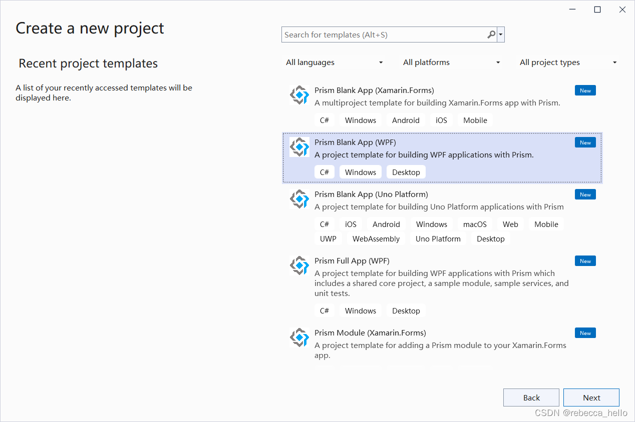 Visual Studio 2022创建Prism框架的WPF工程_vs2022 prism-CSDN博客