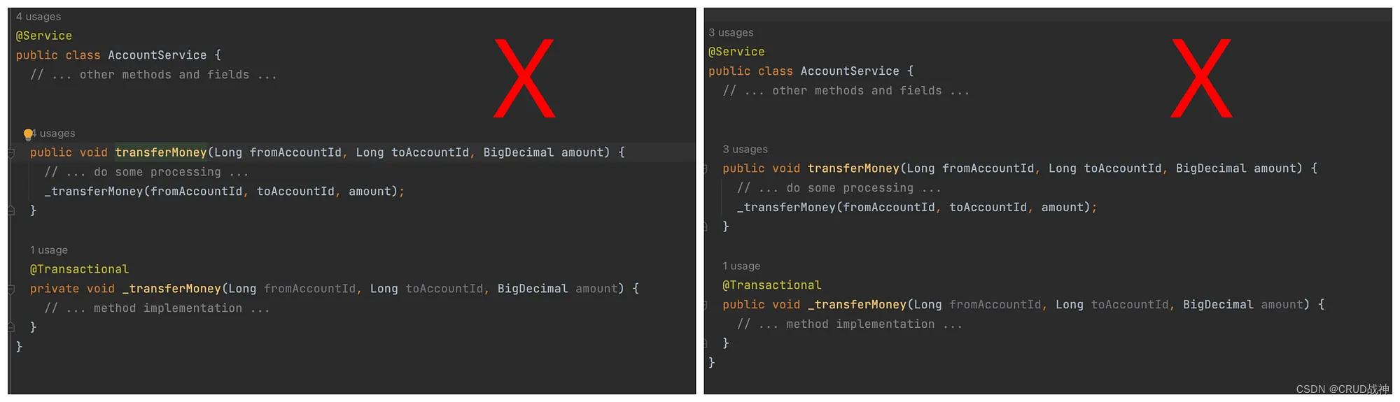 在 Spring 中使用 @Transactional 时要避免的常见错误_transactional注解 数据不同步-CSDN博客