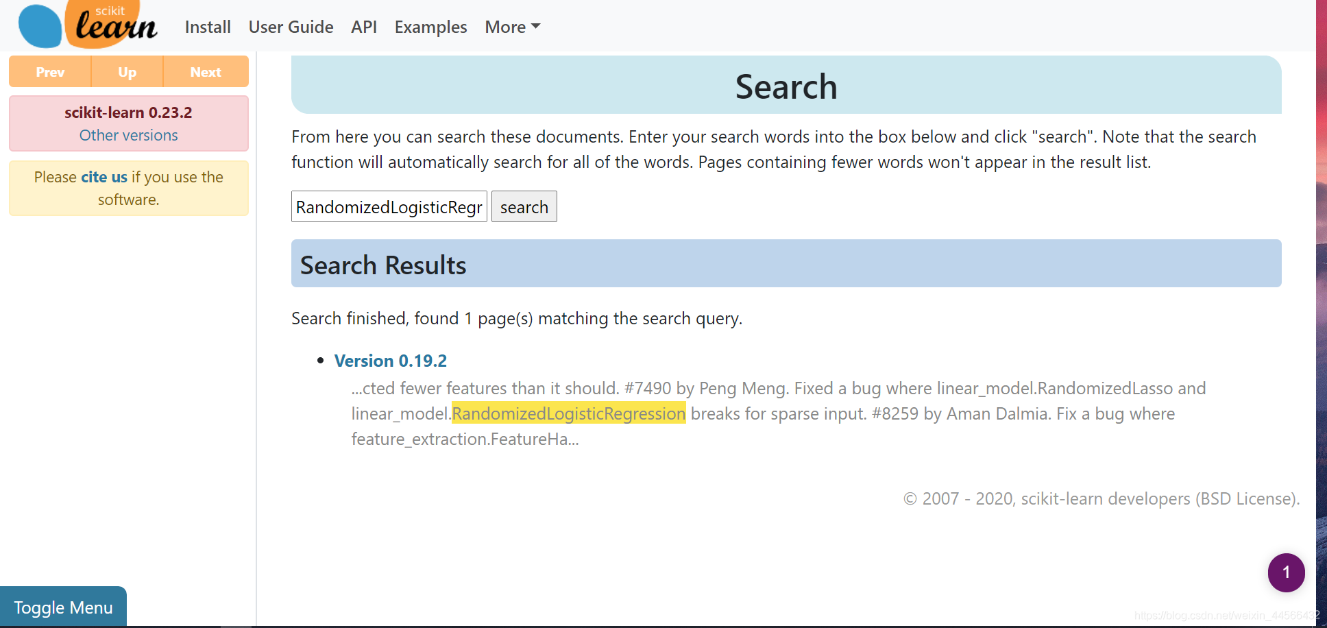 【Python】报错： cannot import name ‘RandomizedLogisticRegression‘ from ...