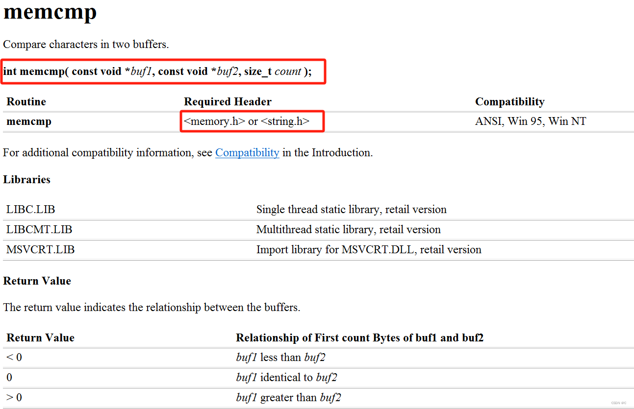 深入解析c语言内存操作函数：memcpymemmovememsetmemcmp Csdn博客 