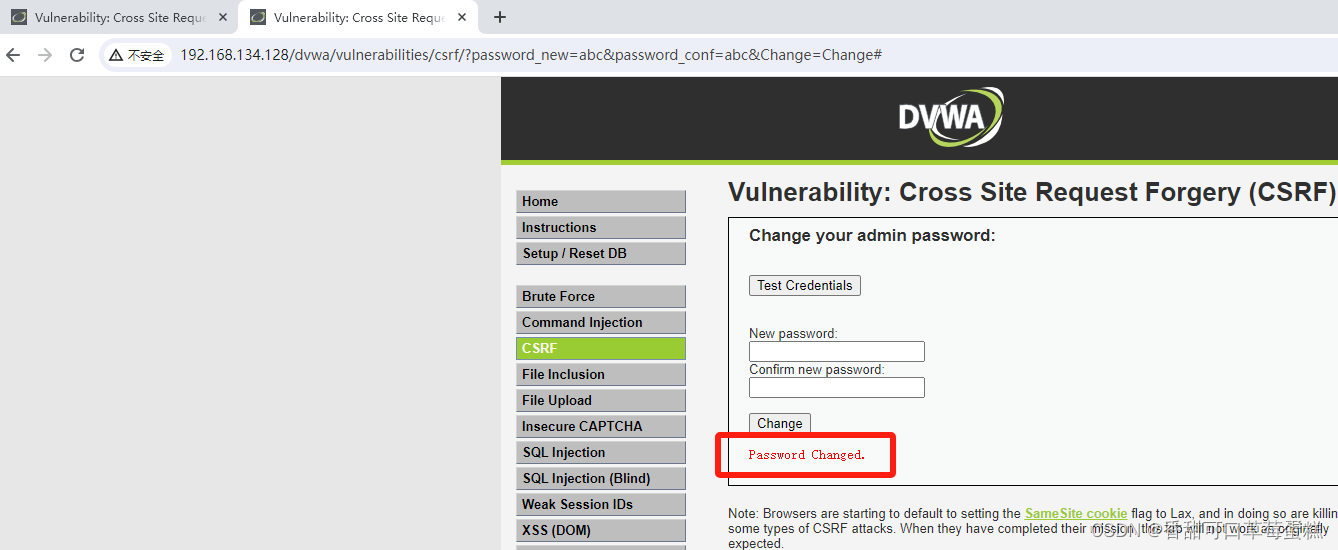 DVWA 靶场 CSRF 通关解析_csrf靶场-CSDN博客
