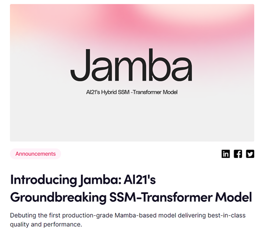 首个基于SSM-Transformer混合架构，开源商业大模型Jamba_jamba 和 jurassic哪个好-CSDN博客