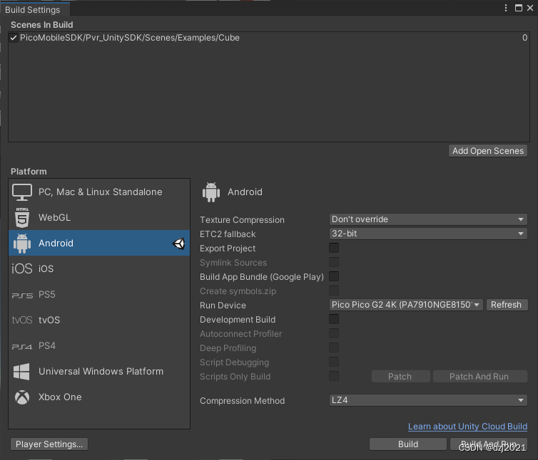 Unity中PICO G2 4K开发环境配置说明_pico g2 sdk-CSDN博客