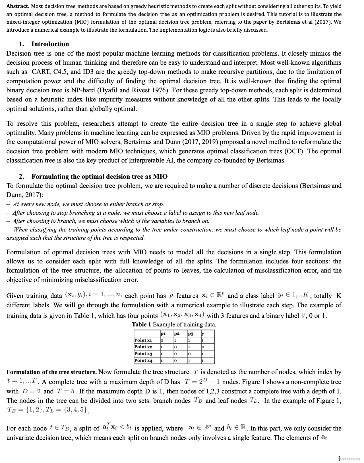 A Brief Tutorial on Optimal Classification Tree via MIO最优分类树_optimal classification trees-CSDN博客