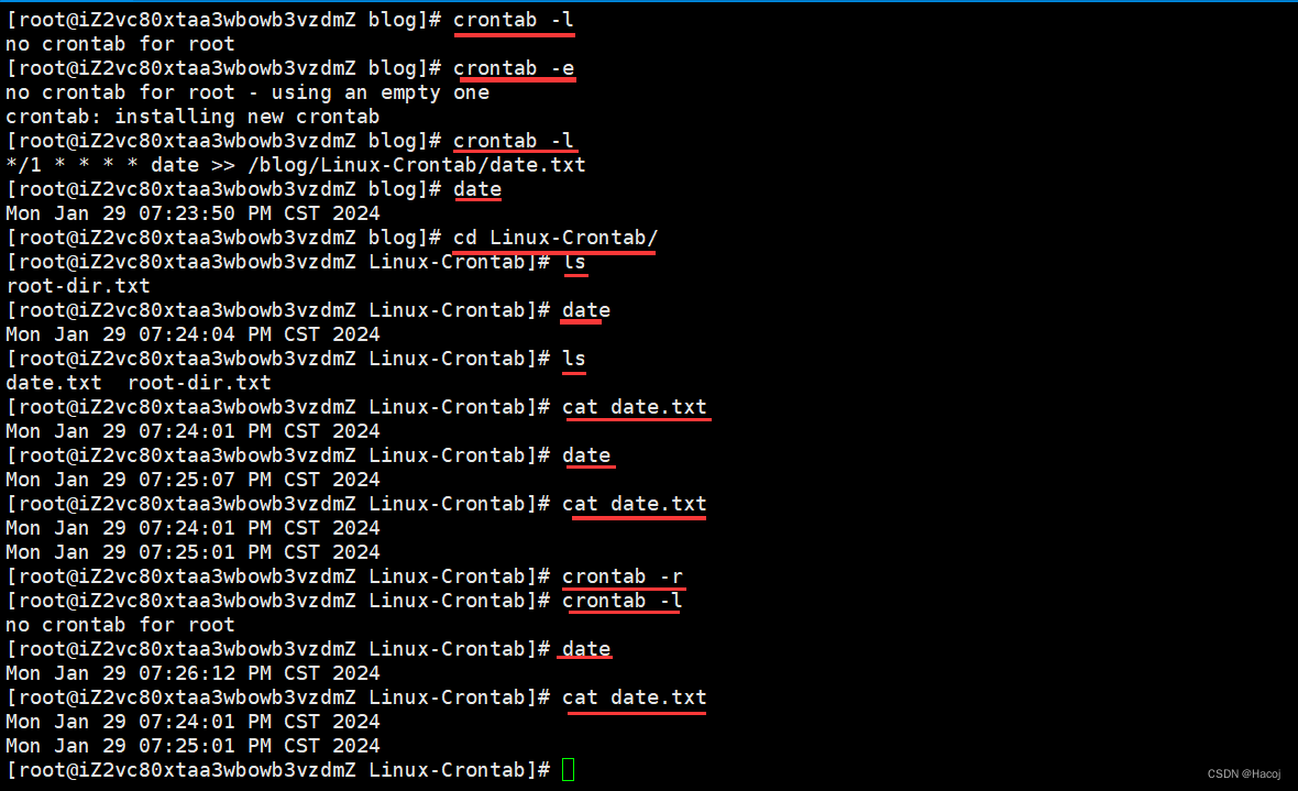 Linux定时任务调度--crontab与at_在linux下,试用at、crontab命令进行进程调度-CSDN博客