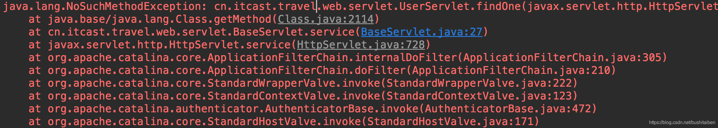 java.lang.NoSuchMethodException问题 思路_getclass().getmethod("") 提示 nosuch method-CSDN博客