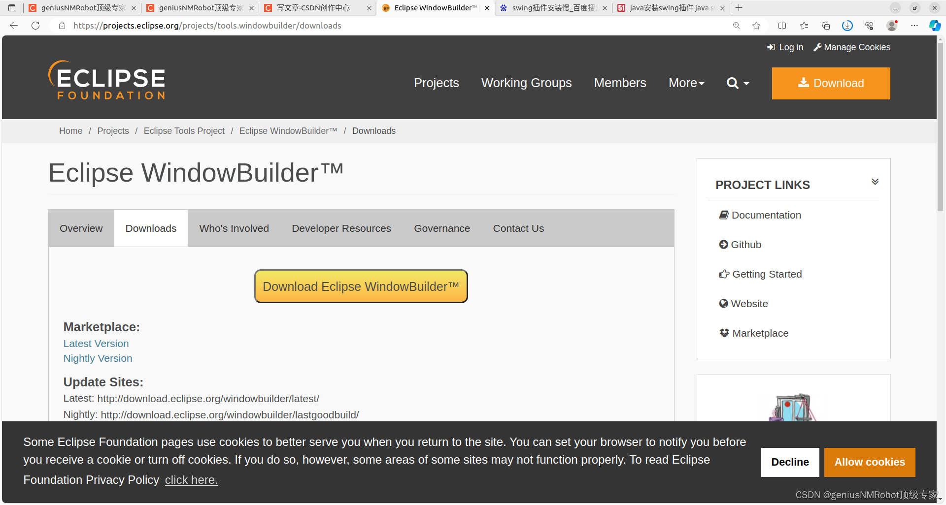 eclipse：swing下载链接/windowbuilder下载链接-CSDN博客