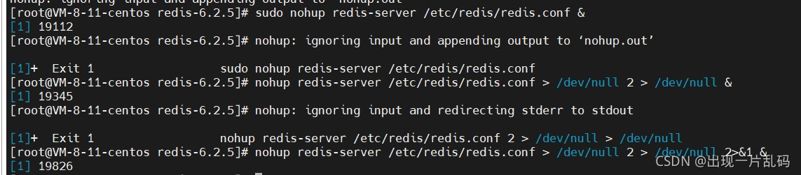 解决 nohup: ignoring input and appending output to ‘nohup.out’和 nohup: ignoring input and ...