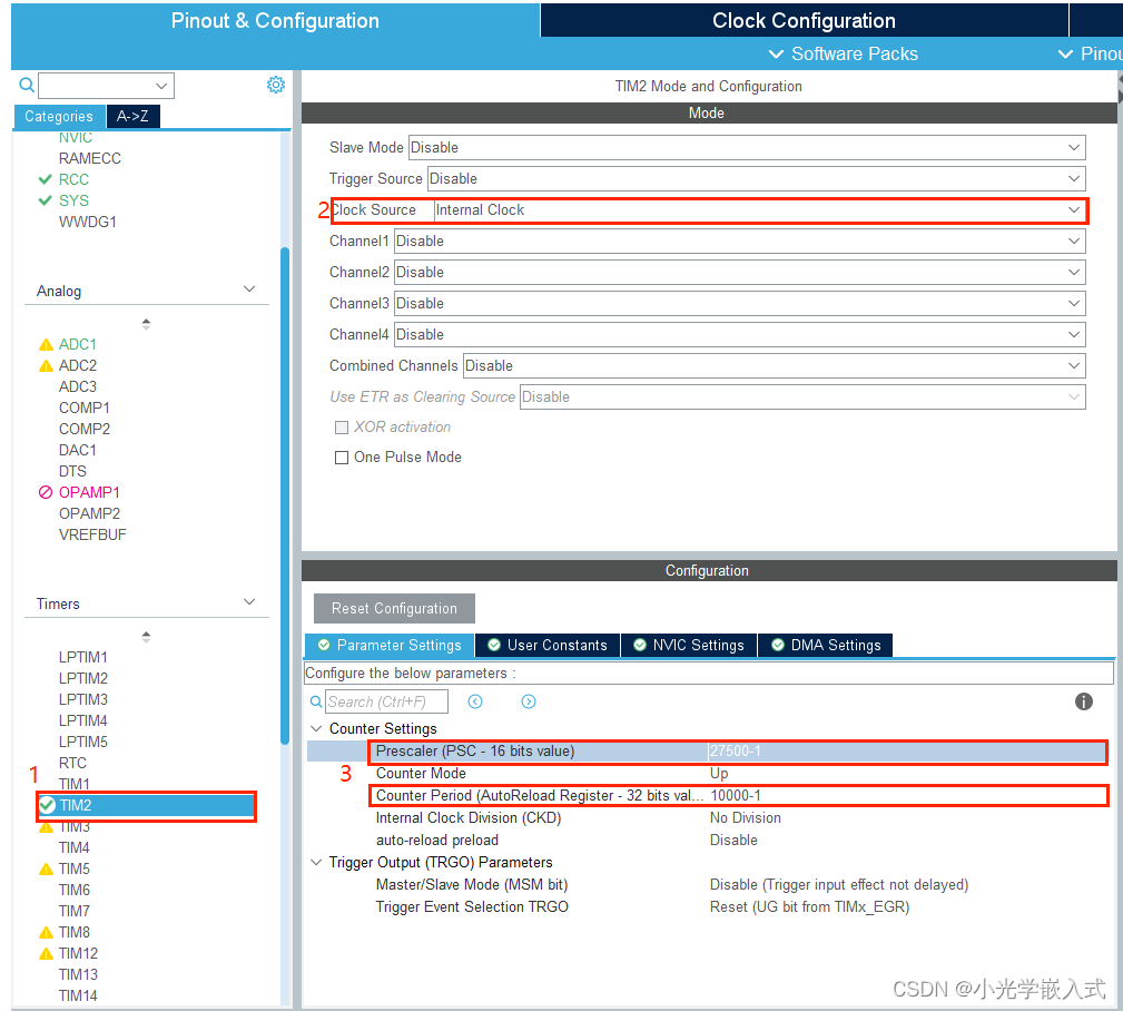 STM32CUBEMX配置 定时器中断 和 上升沿中断(实现检测1s以内的脉冲个数)_cubmx 定时器中断-CSDN博客
