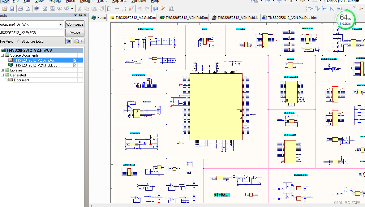 基于TMS320F2812芯片设计电机控制器DSP开发板评估板硬件（原理图+PCB+封装）工程文件，AD09设计的项目工程文件_tms320f2812伺服电机控制器原理图+pcb-CSDN博客