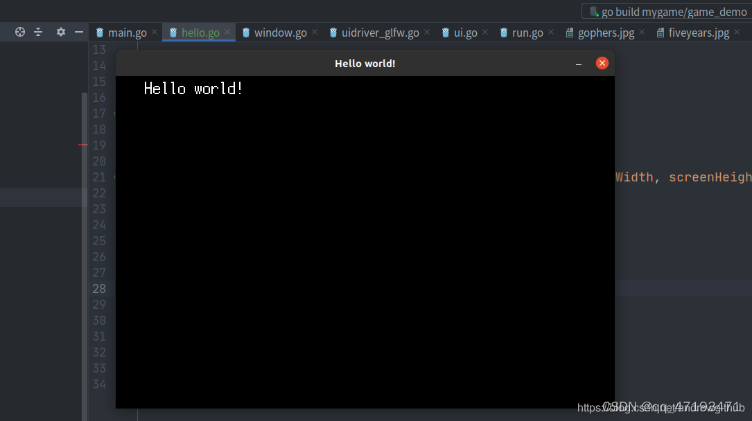 山东大学软件实验课程-Ebiten-基于go语言实现的2D游戏库源码分析第二篇-从Hello World小DEMO开始初识Ebiten_ebiten 怎么透明窗口-CSDN博客