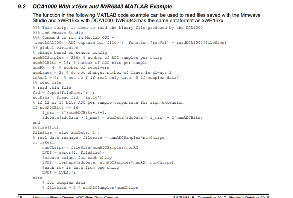 【TI毫米波雷达入门-4】使用matlab对IWR16xxDAC100的数据生成表格_ti使用dca1000 用matlab分析数据-CSDN博客