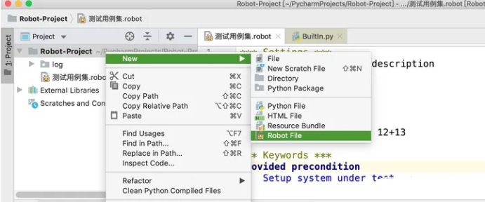 robotframework框架 - 在Pycharm当中编写RobotFramework测试用例_pycharm robotframework-CSDN博客