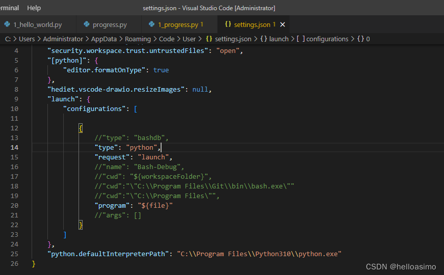 please specify ‘programme‘ in launch.json_launch.json" 中缺少配置“python debugger: python file”。-CSDN博客